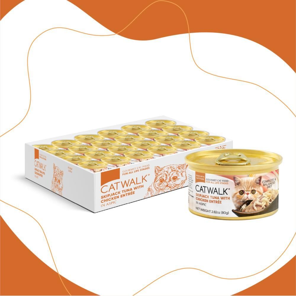 Catwalk | 貓主食罐頭 - 鰹吞拿魚+雞肉 80g (橙) x24 | HKTVmall 香港最大網購平台