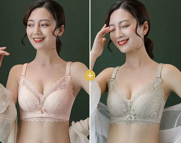 全城熱賣 | 調整型無鋼圈文胸（膚色+淺綠【2件裝】32B =70B[透氣蕾絲]）#H46017210 | HKTVmall 香港最大網購平台