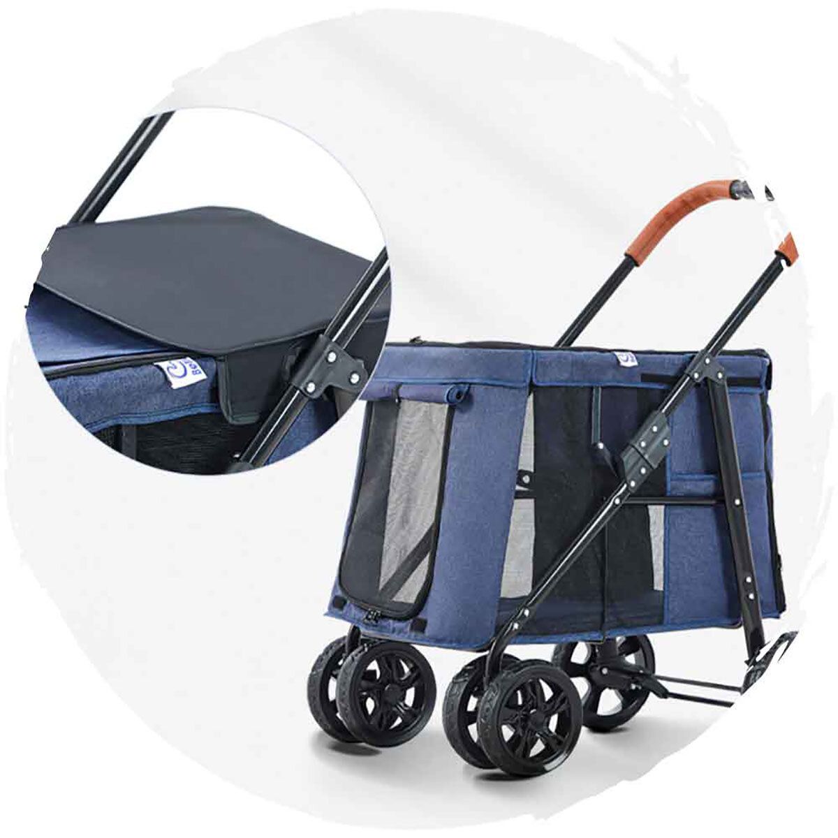 Pets Thing | Bello Fashionable Foldable Dog Stroller (Grey) (30kg ...