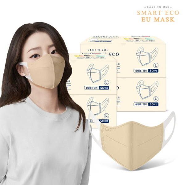 Korea | Smart Eco EU Mask three-layer protective adult(L)(Beige)mask ...