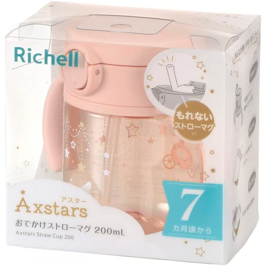 Richell | RICHELL Axstars吸管式水樽200ml 粉紅 (平行進口) | HKTVmall 香港最大網購平台