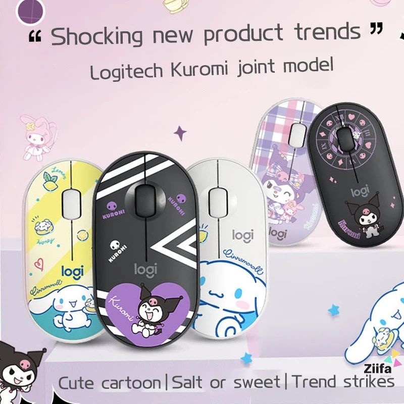 Logitech | Kuromi & Logitech PEBBLE M350 現代、纖薄、安靜的無線藍牙滑鼠 SZ23 塔羅時鐘 | 尺碼 ...