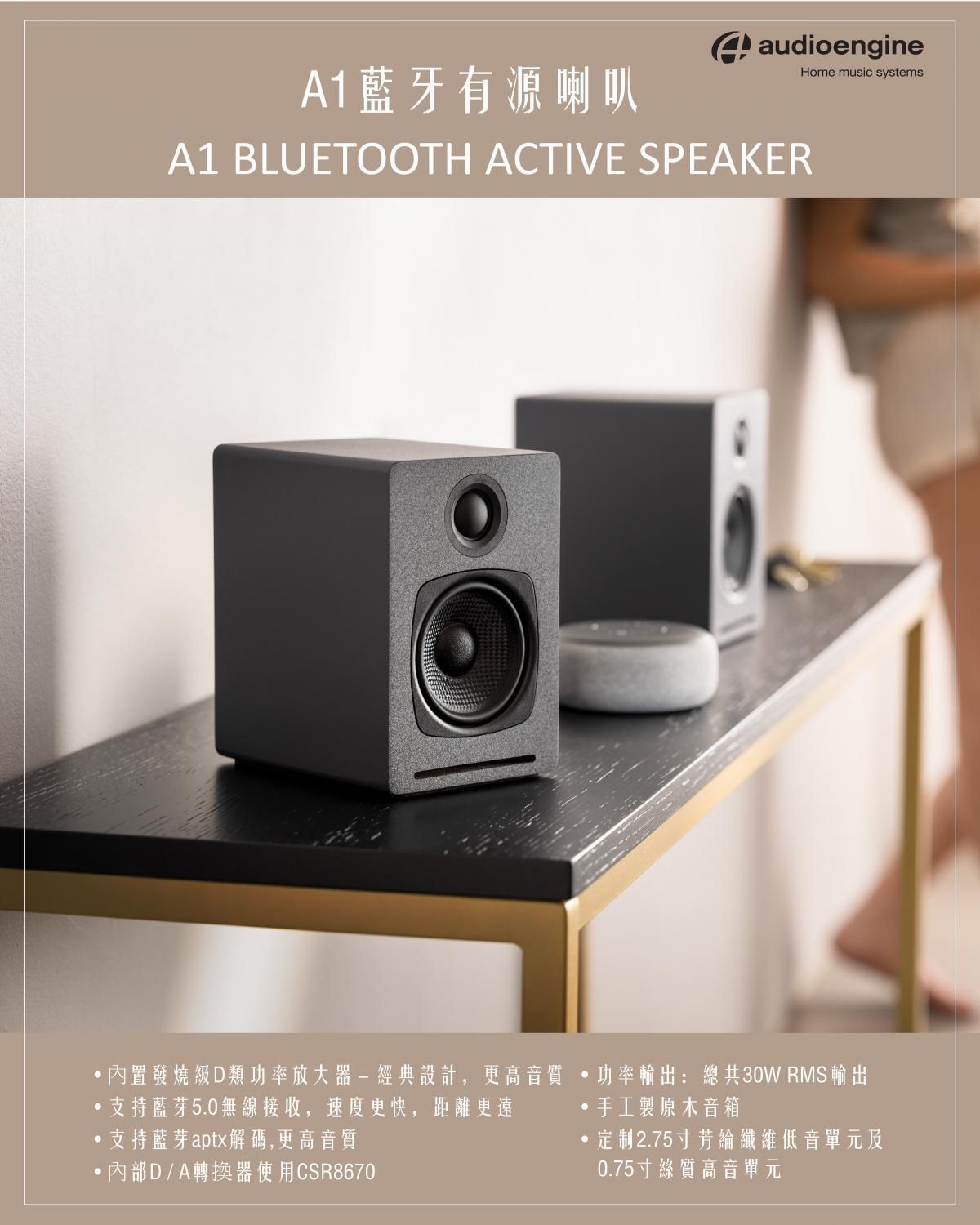 audioengine | A1藍牙有源喇叭 灰色 | HKTVmall 香港最大網購平台