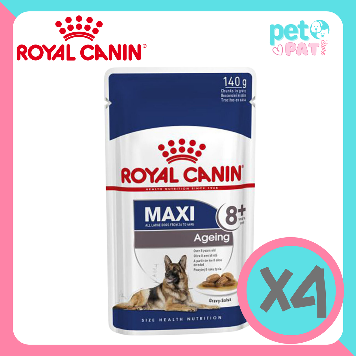 ROYAL CANIN | [4Pcs Set] SHN Maxi Ageing 8+ Dog (Gravy) 140g | HKTVmall ...