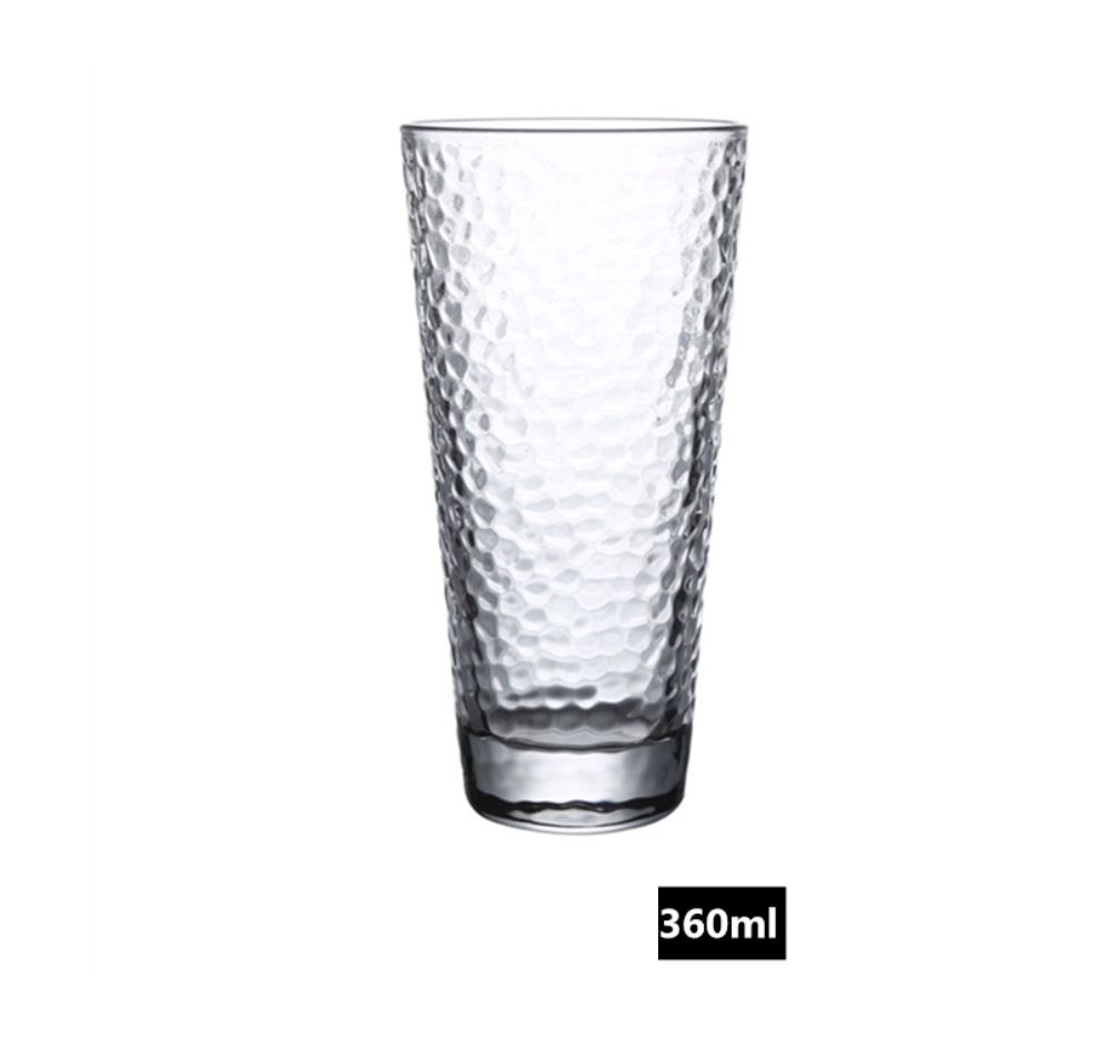 文記 | 日式金邊玻璃杯 耐熱水杯 （高款小號錘紋杯360ml-【1個裝】）#M057033103 | HKTVmall 香港最大網購平台