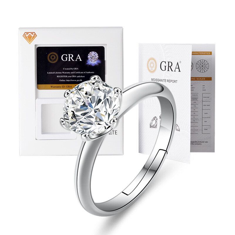 Others | s925純銀莫桑石戒指釘附GRA 證書 BTJZ-017 平行進口 | HKTVmall 香港最大網購平台