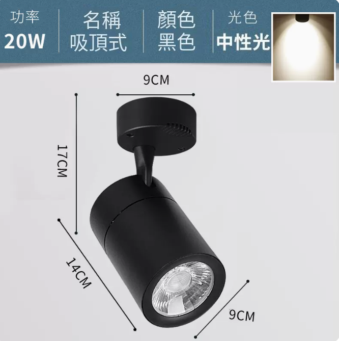 DDS | COB吸頂式軌道燈（20W/黑殼/中性光）#N280_001_045 | HKTVmall 香港最大網購平台