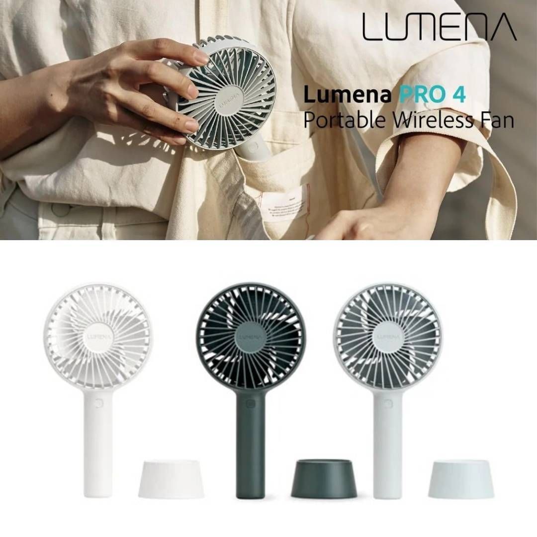 LUMENA | LUMENA FAN PRO 4 Wireless Handheld Fan | Color : Green ...