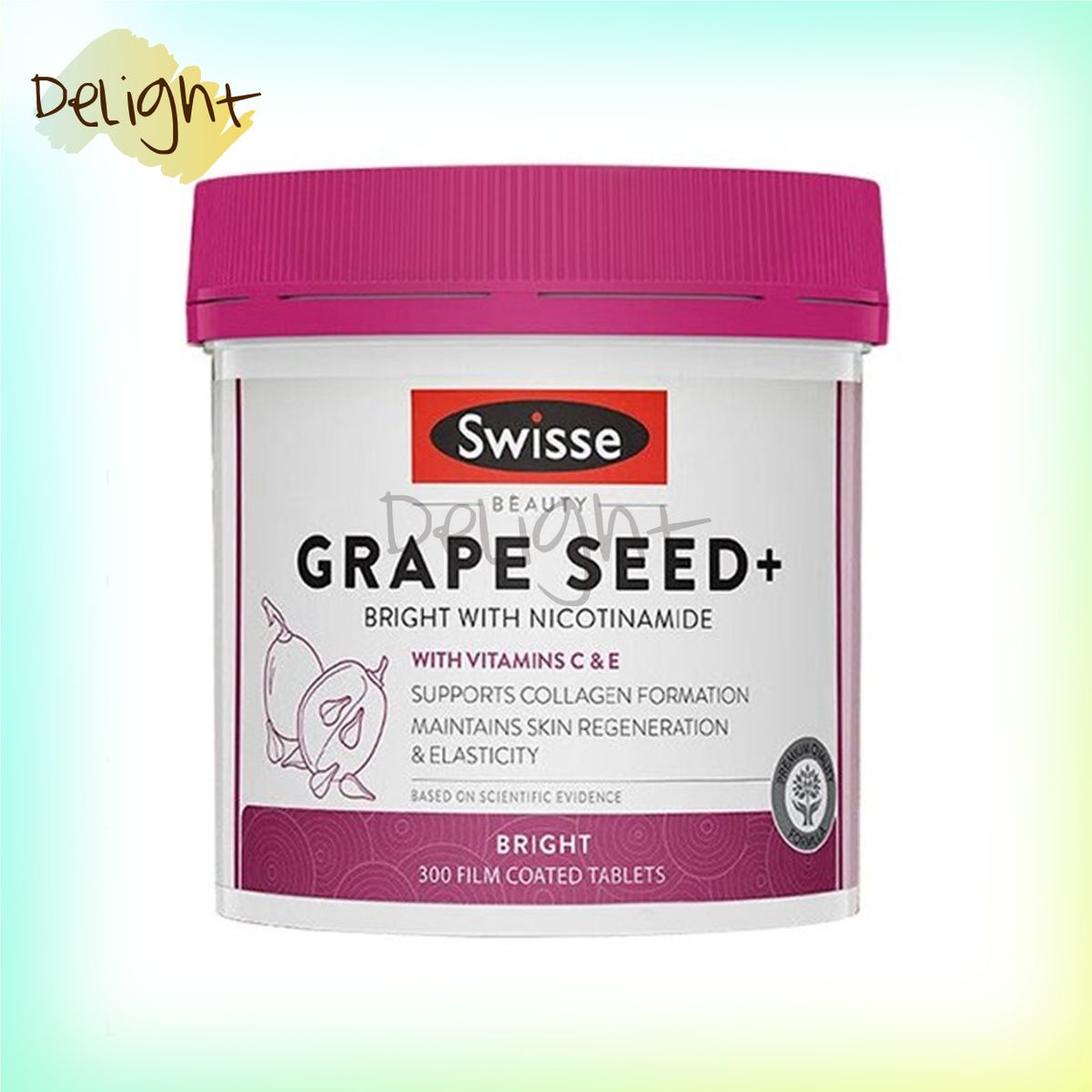 Swisse | BEAUTY Grape Seed+ Bright with Nicotinamide 300 Film Coated ...