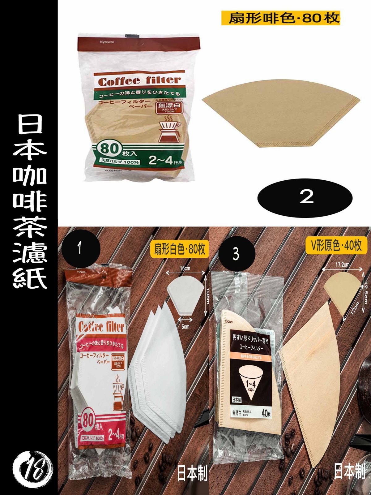 Kyowa | Japanese Style Caffeic Acid Bleach Filter Paper 80pcs | Size ...