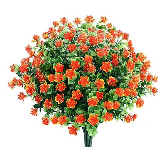 DDS | 尤加利小玫瑰花塑膠擺設假花【夕陽紅/1pcs】 #DDS | HKTVmall 香港最大網購平台